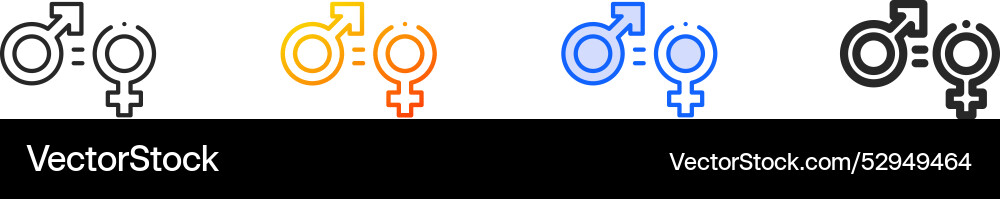 Gender equality iconthin linear gradient blue Vector Image