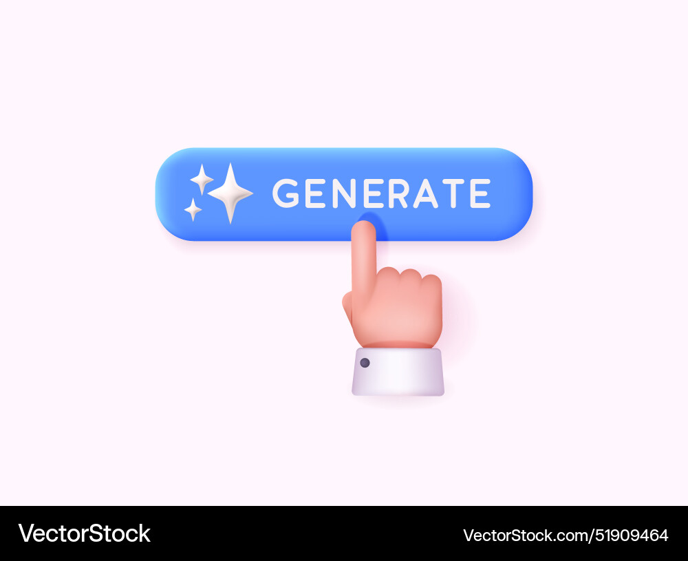 Generate ai button stars icon artificial Vector Image