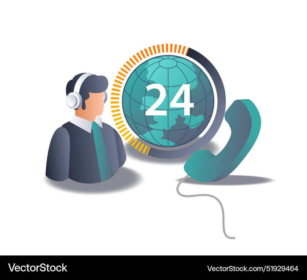 Global customer service telephone interactions Vector Image