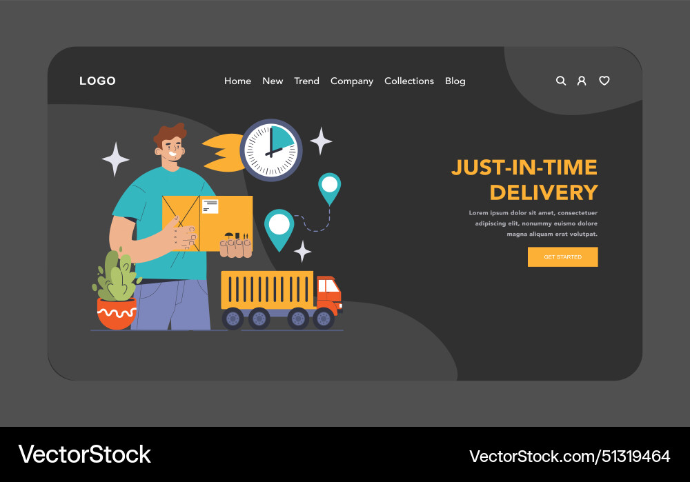 Just in time delivery concept flat Royalty Free Vector Image