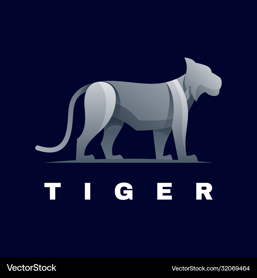 Logo tiger gradient colorful style Royalty Free Vector Image