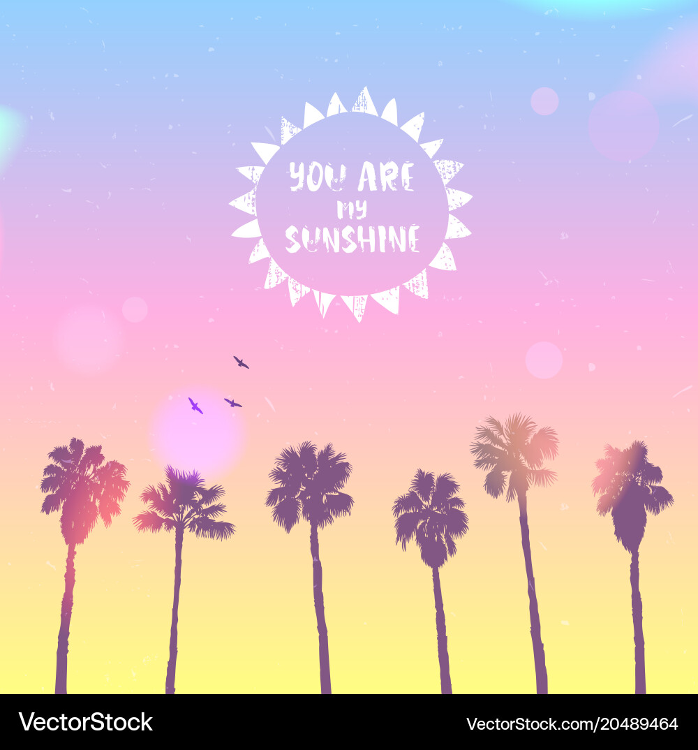 Palm trees sun Royalty Free Vector Image - VectorStock