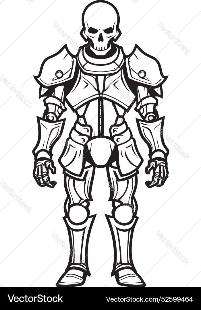 Phantom sentinel skeleton knight logo design Vector Image