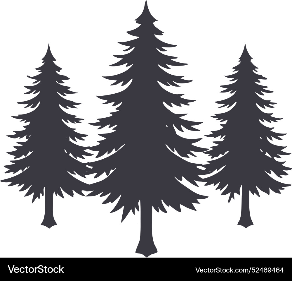Pine tree and mountain collection Royalty Free Vector Image