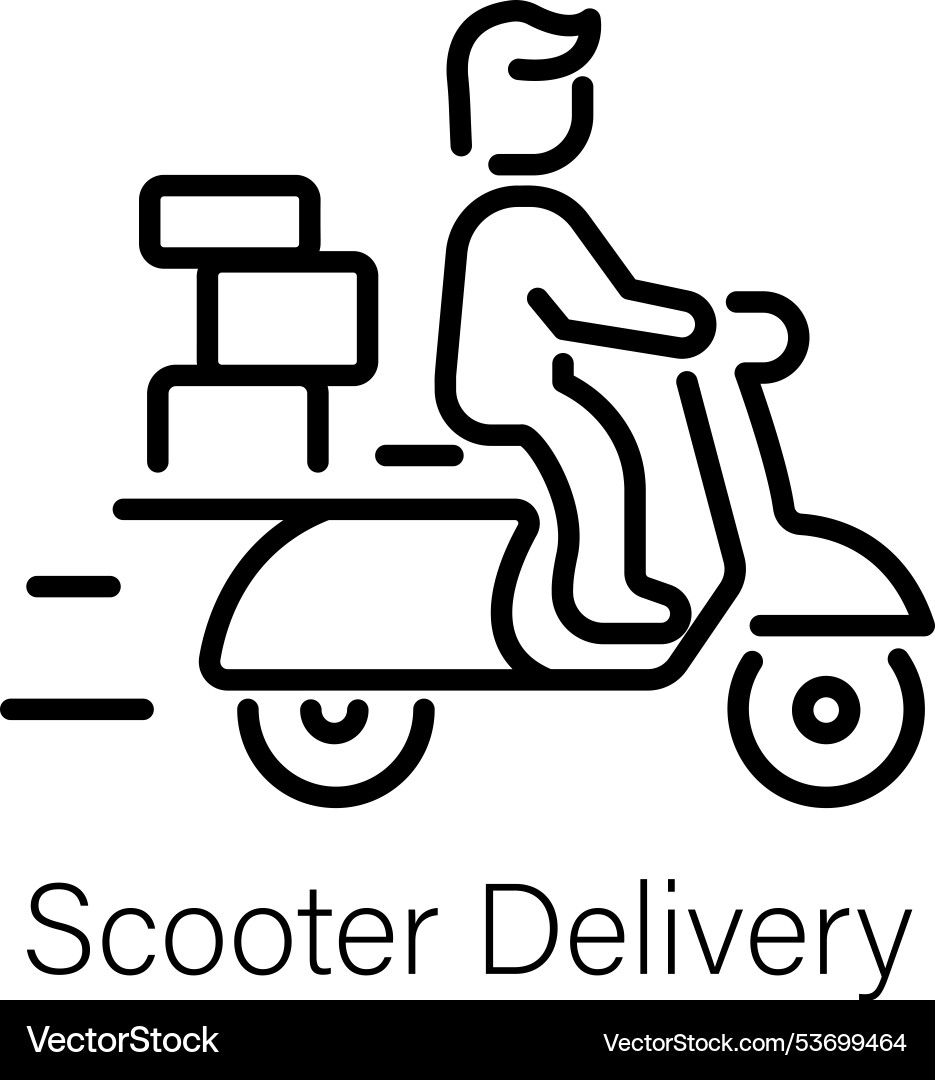 Scooter delivery Royalty Free Vector Image - VectorStock