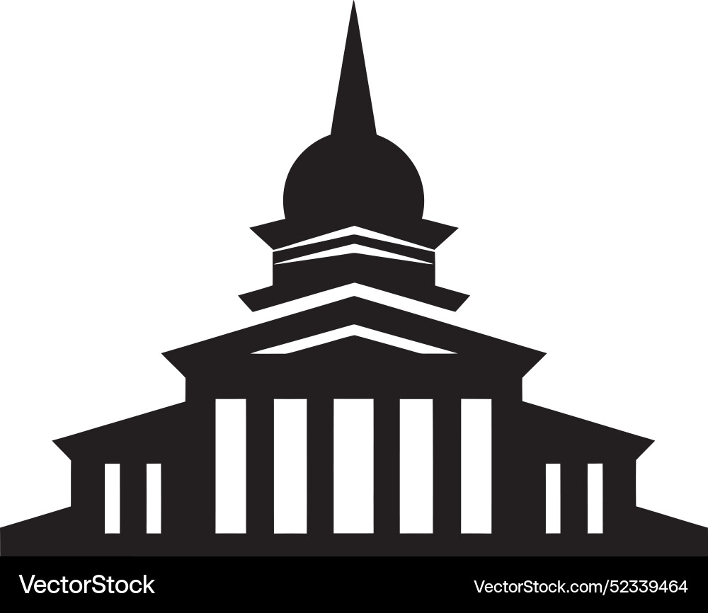 Shaded silhouettes black temple graphicszenith Vector Image