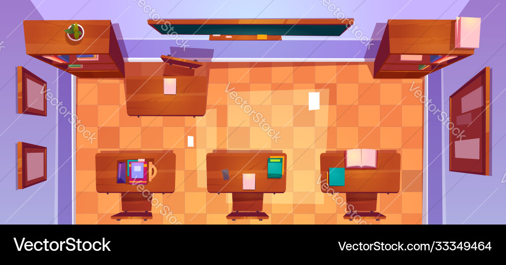 Top view school or college classroom Royalty Free Vector