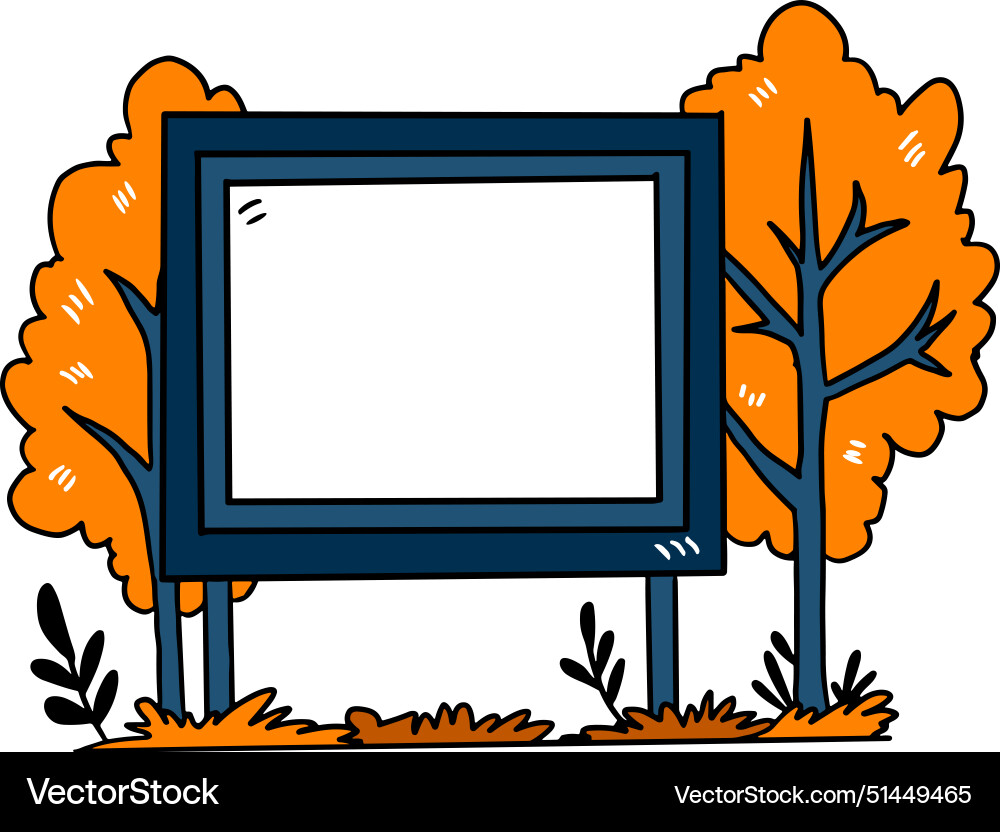 A tree is next to sign that blank Royalty Free Vector Image