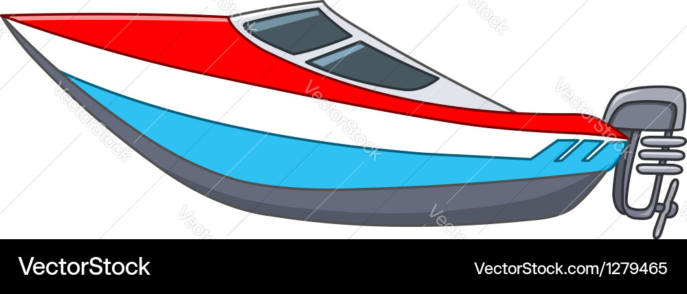 Cartoon motorboat Royalty Free Vector Image - VectorStock