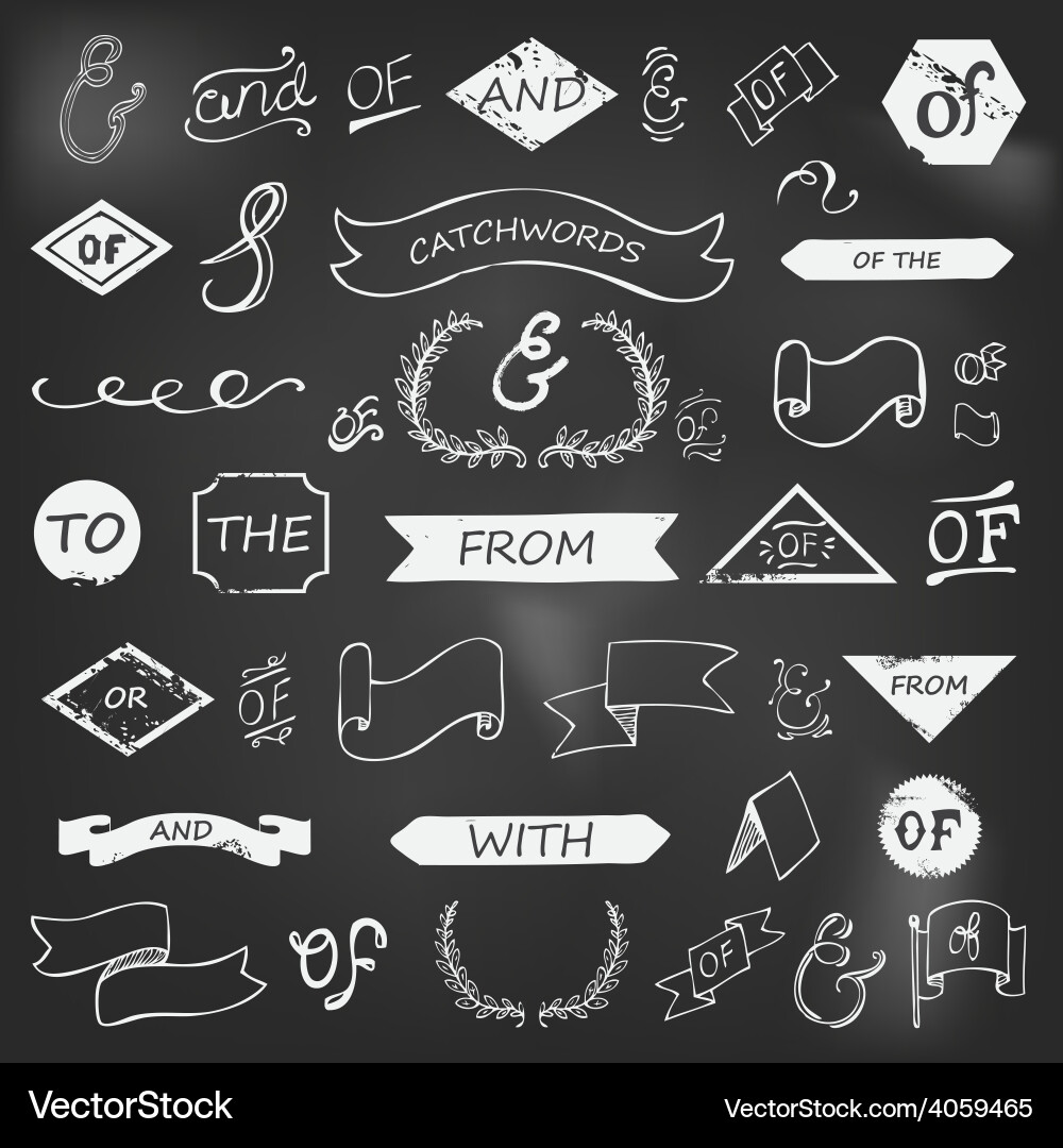 Chalkboard Ampersands & Catchwords Royalty Free Vector