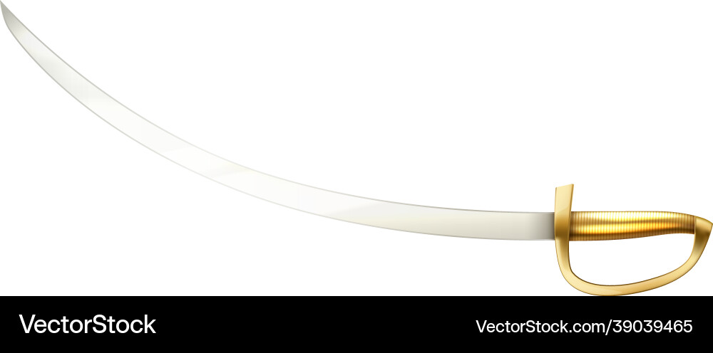 Curved blade sword composition Royalty Free Vector Image