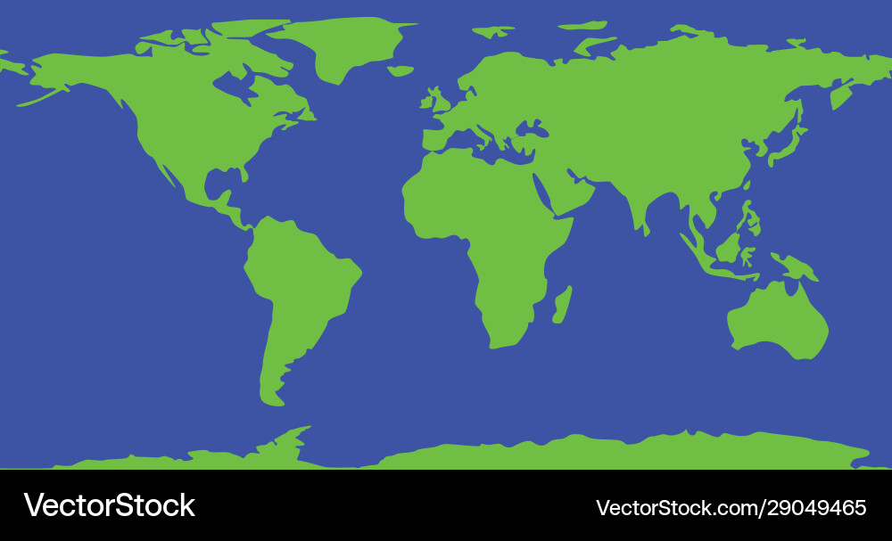 Detailed World Map - Green Royalty Free Vector Image