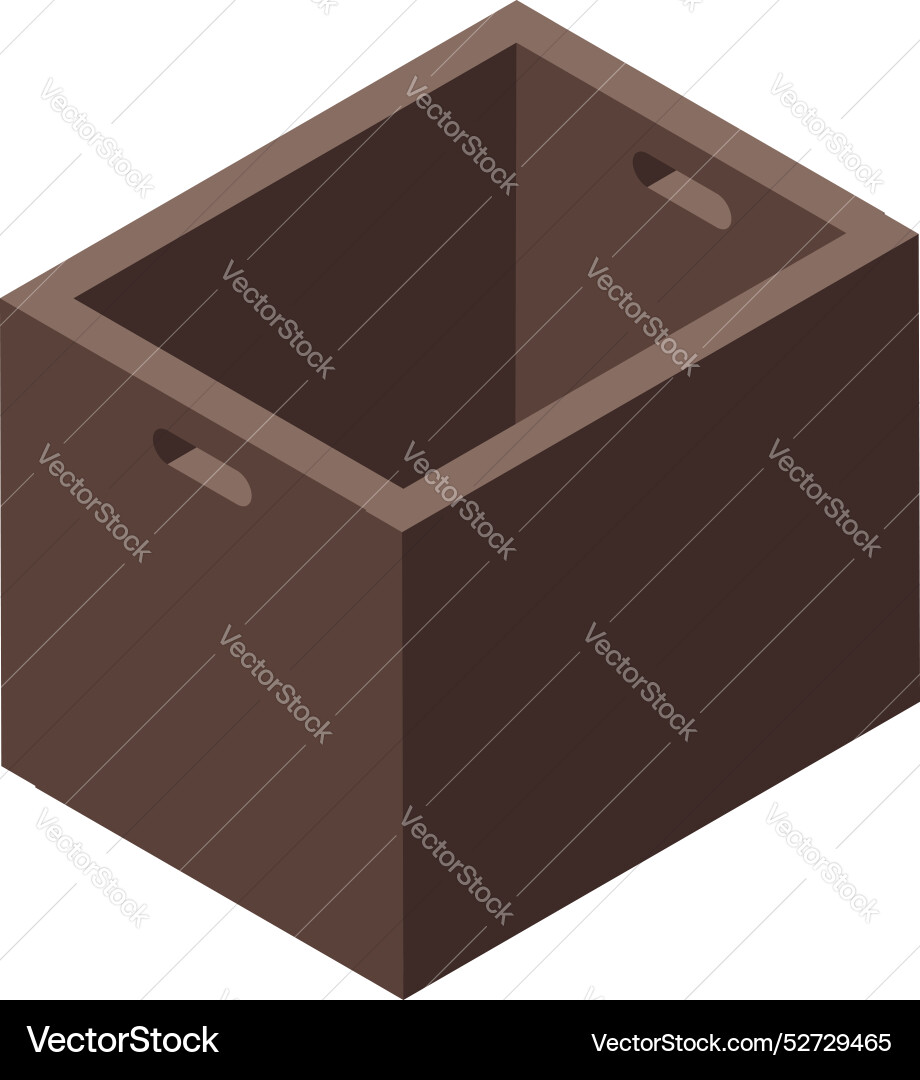 Empty brown box open top view storage container Vector Image