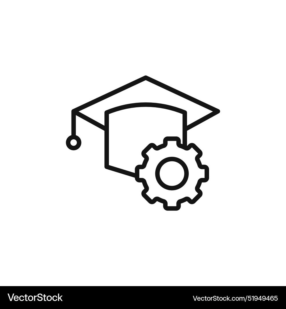 Engineering education logo sign outline Royalty Free Vector