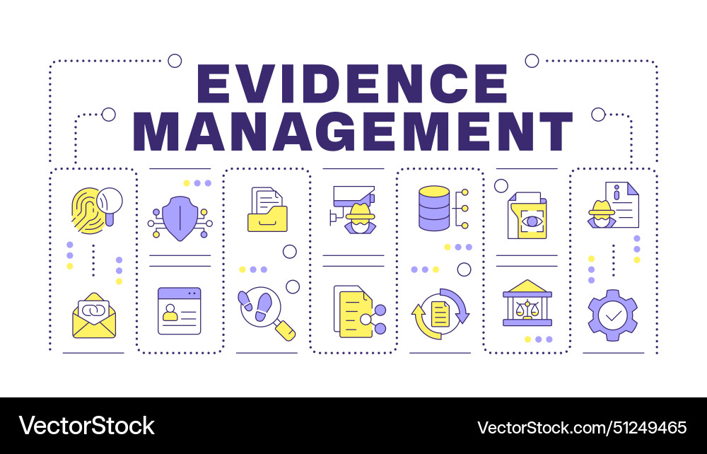 Evidence management word concept isolated on white