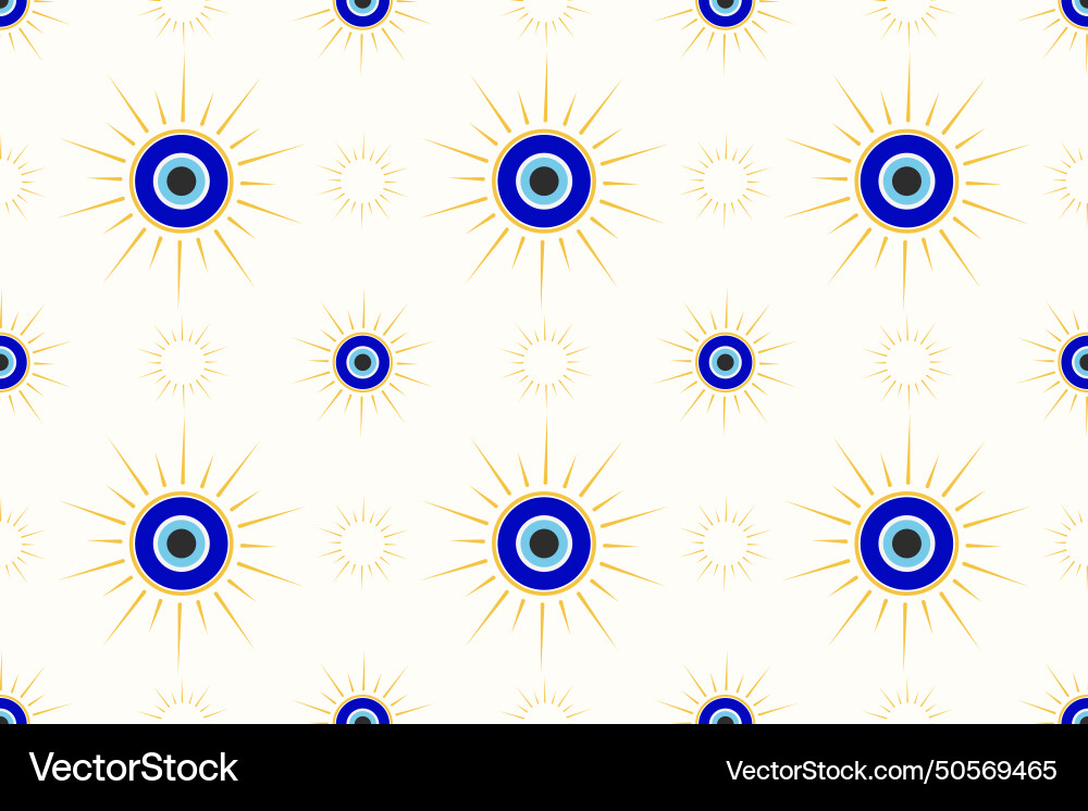 Evil eye seamless pattern turkish and greek blue Vector Image