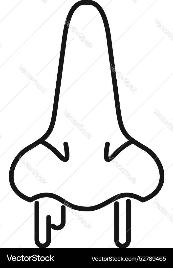 Human nose dripping snot showing sickness icon Vector Image