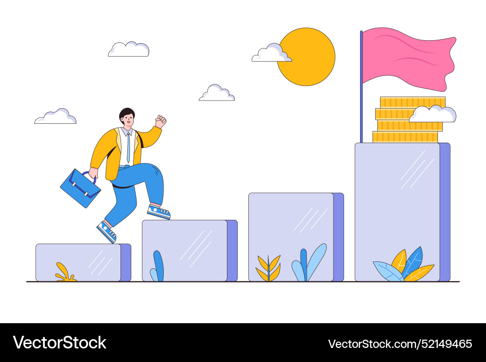 Improvement or development to reach target Vector Image