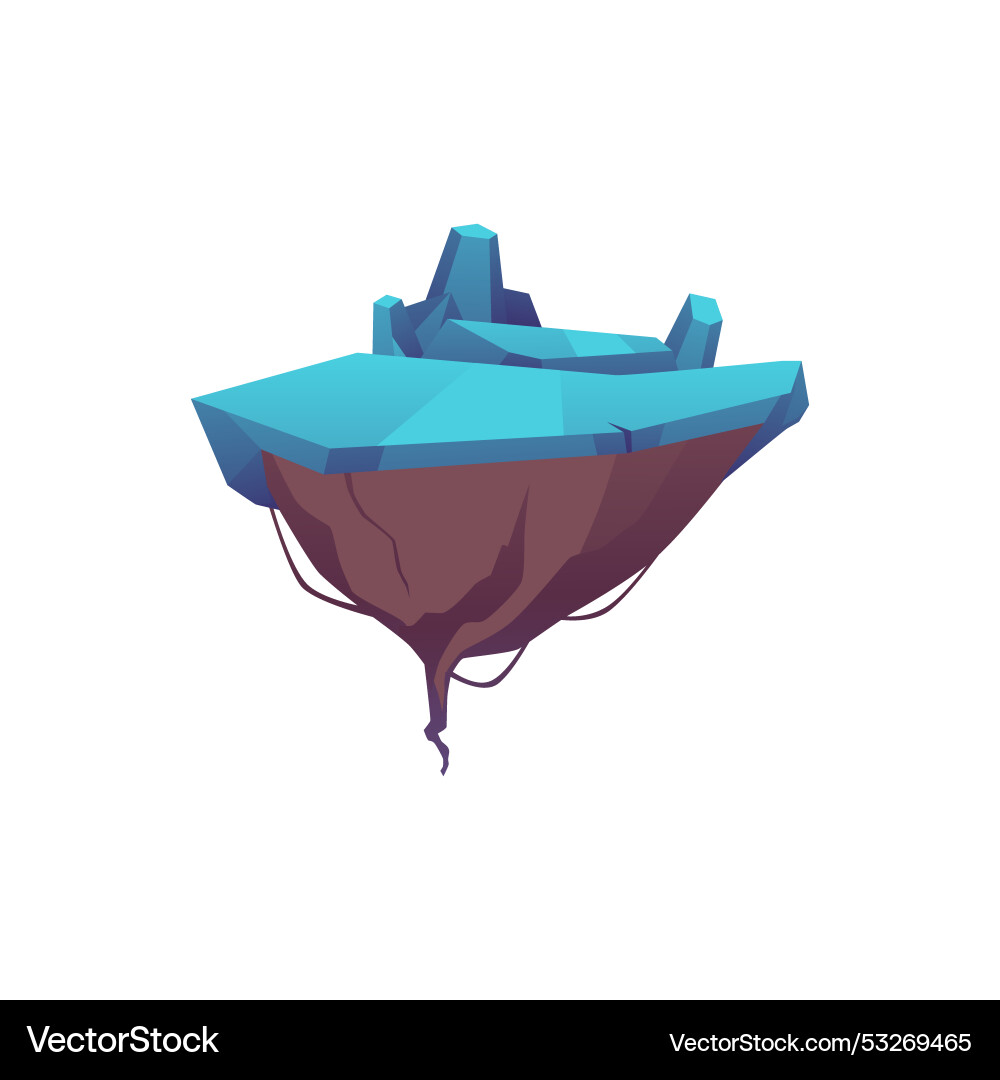 Level platform with blue surface game island land Vector Image