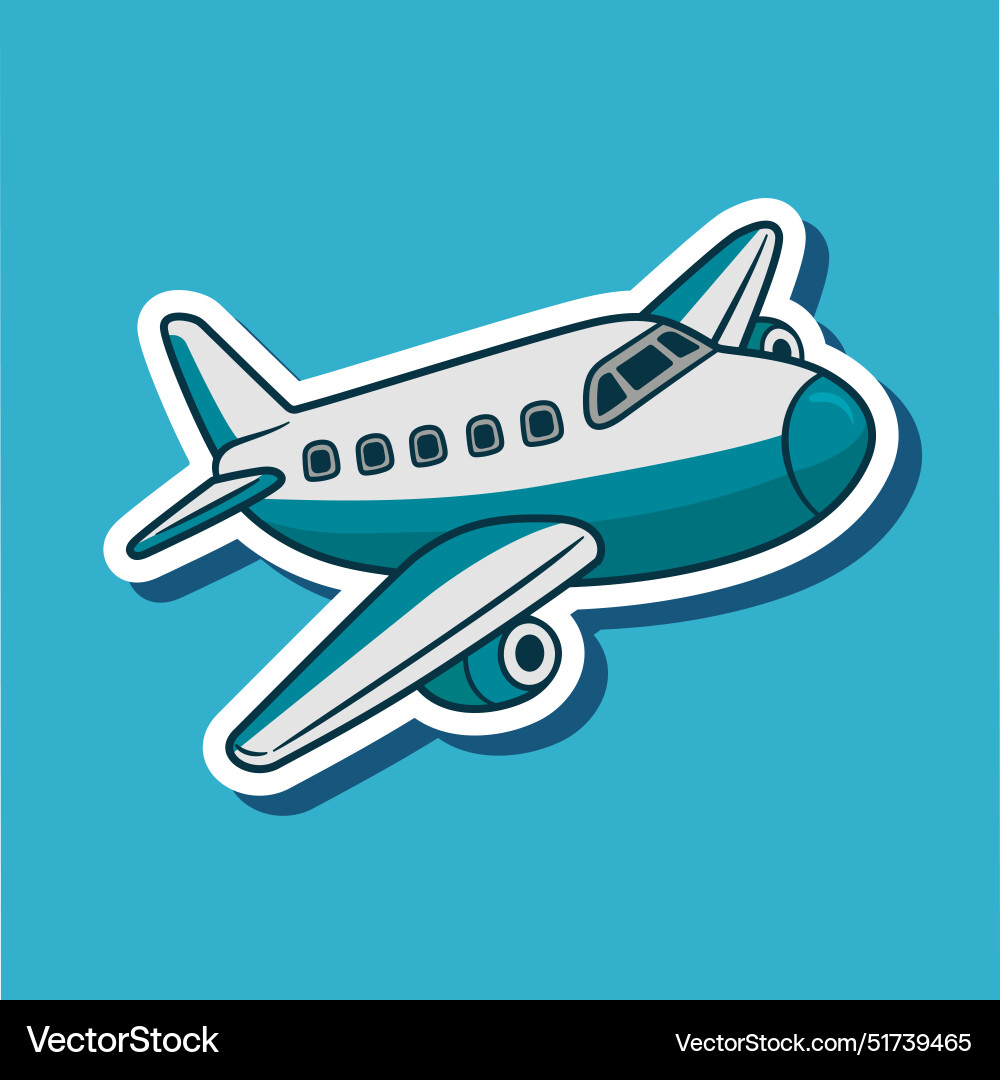 Plane sticker Royalty Free Vector Image - VectorStock