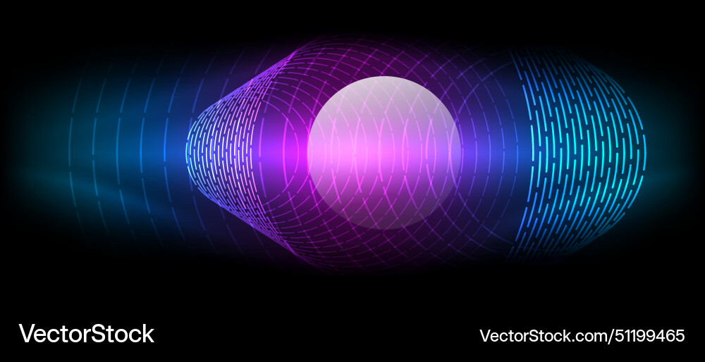 Purple and blue background with a circular moon Vector Image