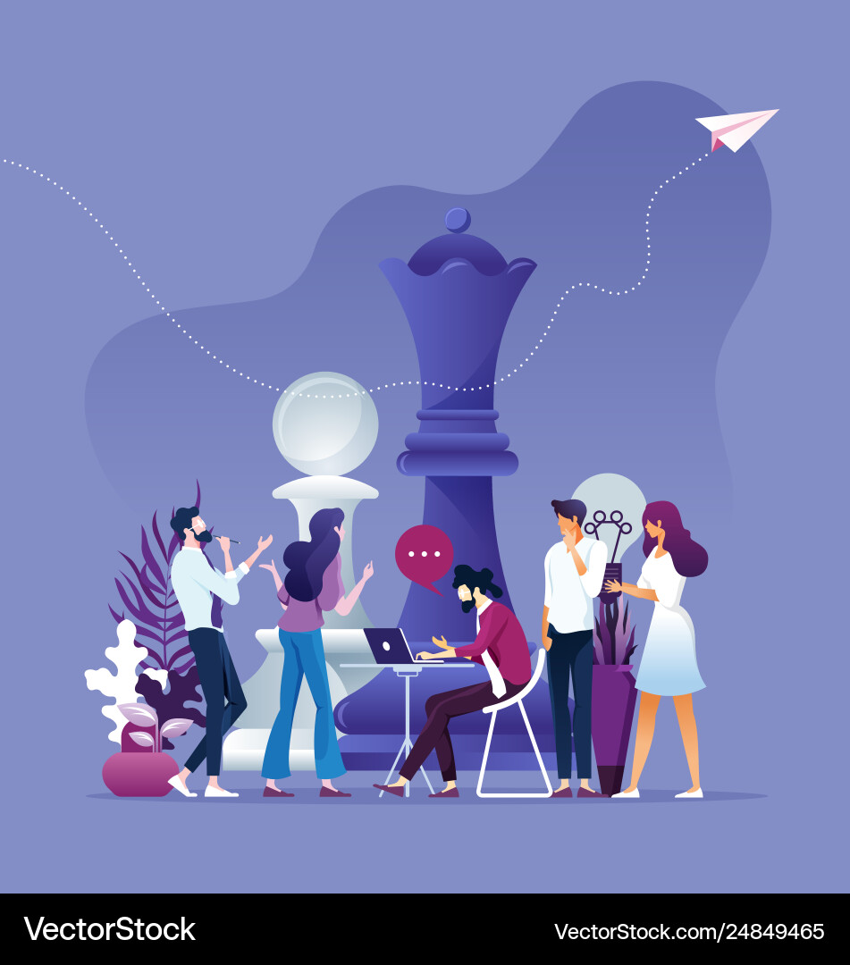 Strategy and planning business meeting Royalty Free Vector