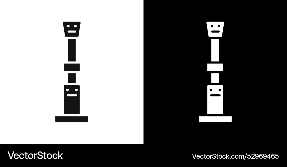 Totem icon flat fill set collection Royalty Free Vector