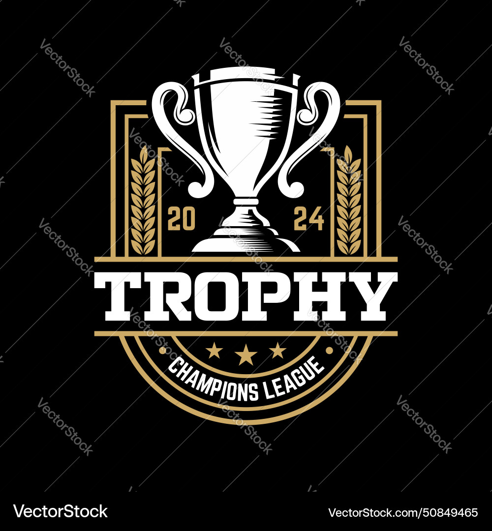 Trophy tournament badge logo design template Vector Image