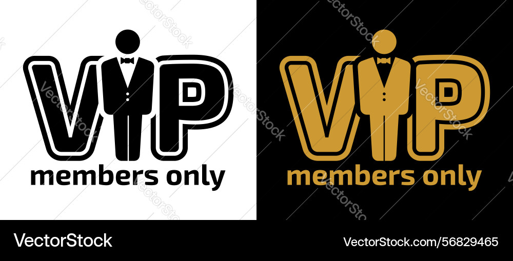 Vip members only logo Royalty Free Vector Image