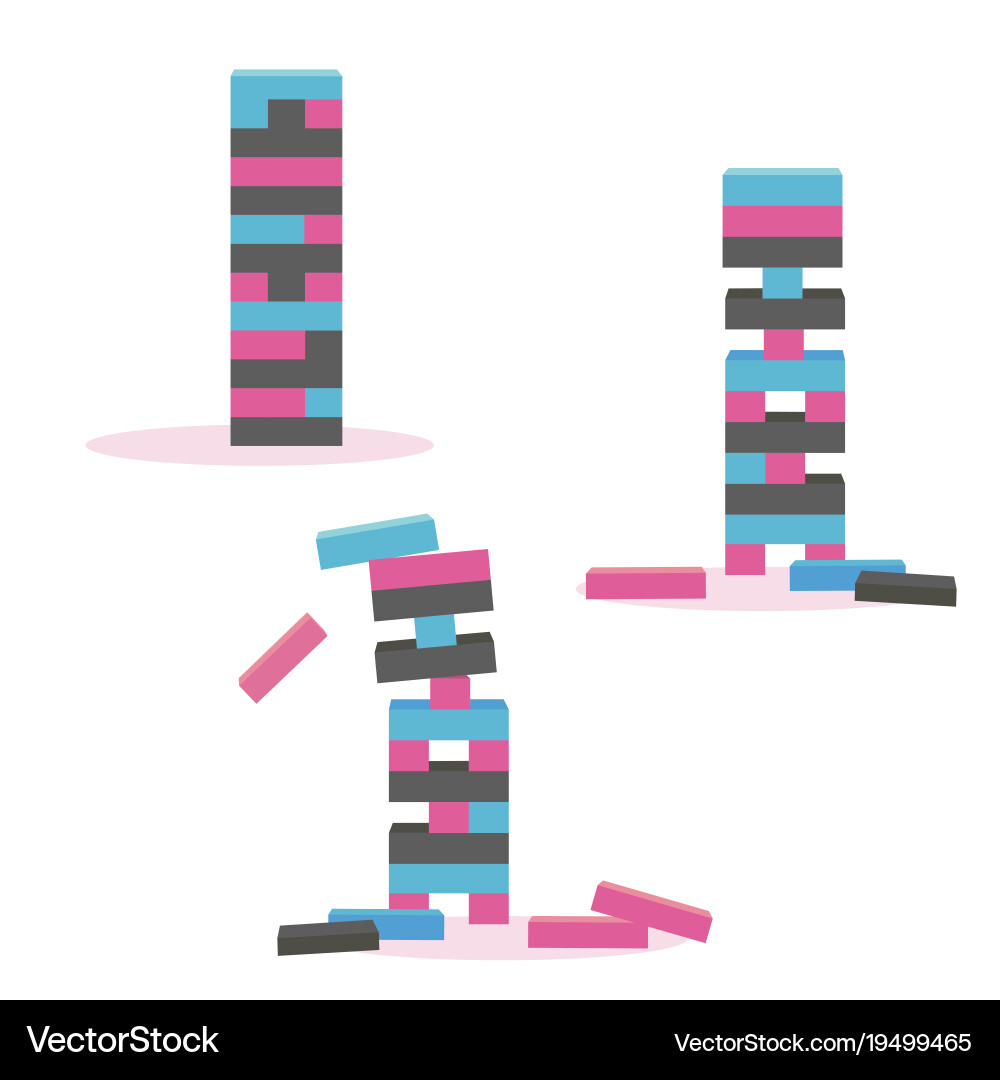 Wooden Tower Jenga Block Game Royalty Free Vector Image