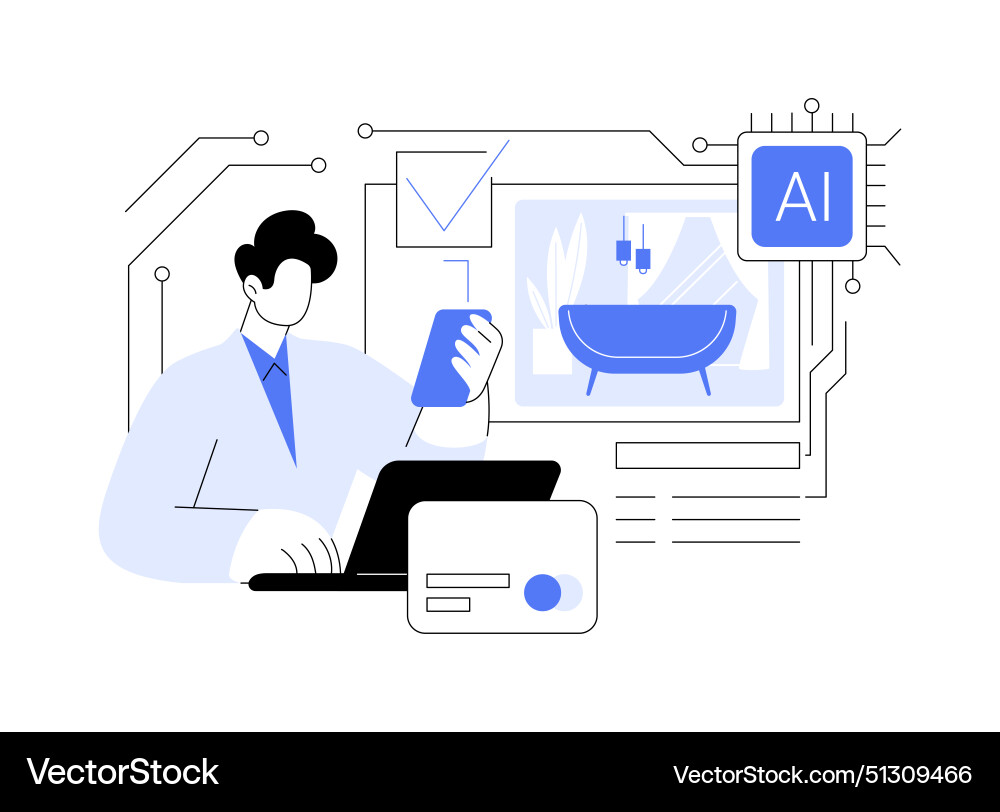 Ai-enhanced reservation management abstract Vector Image