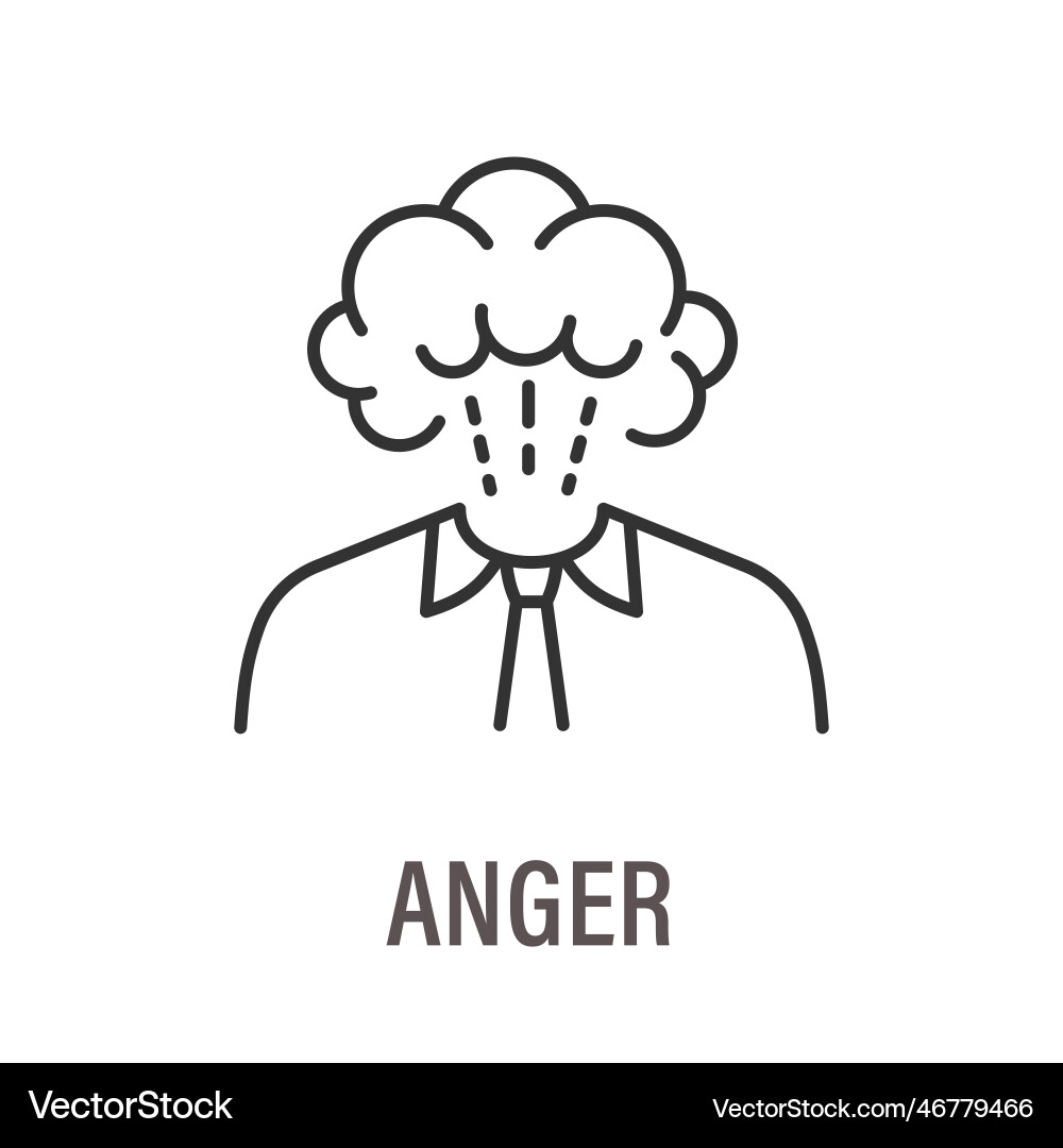 Anger & Stress Icon - Headache Symbol Vector Image