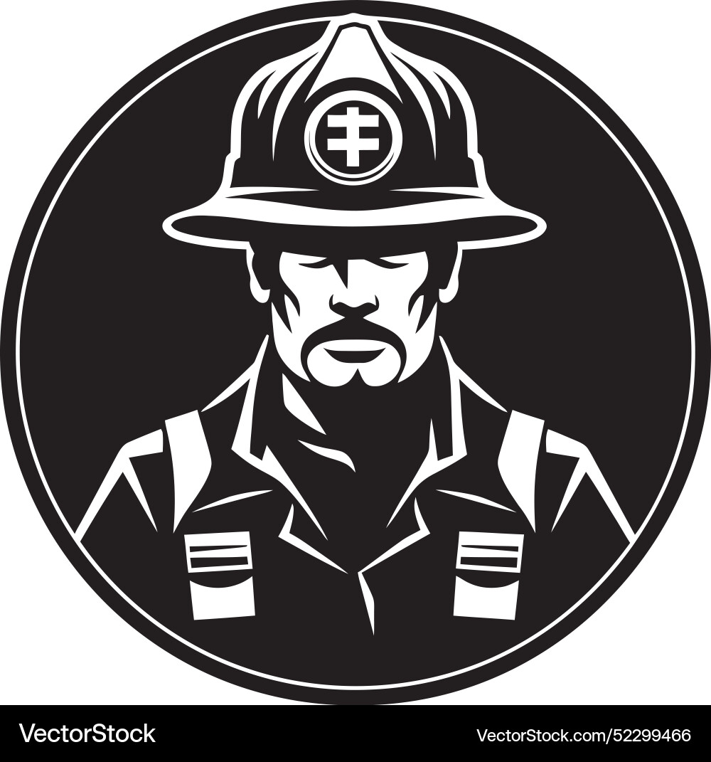 Art of firefighting emblemdynamic fireman Vector Image
