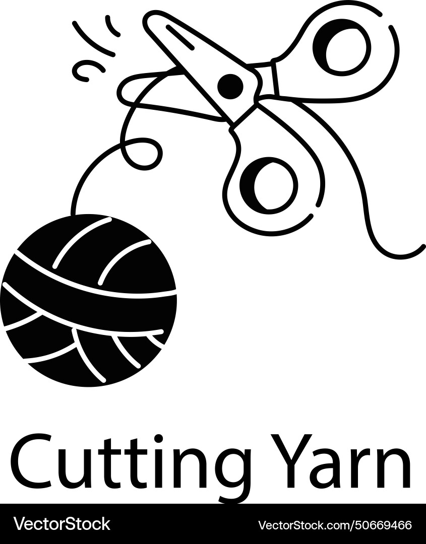 Cutting yarn Royalty Free Vector Image - VectorStock