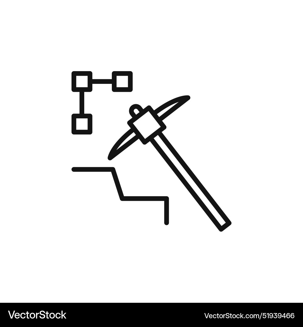 Data mining icon logo sign outline Royalty Free Vector Image