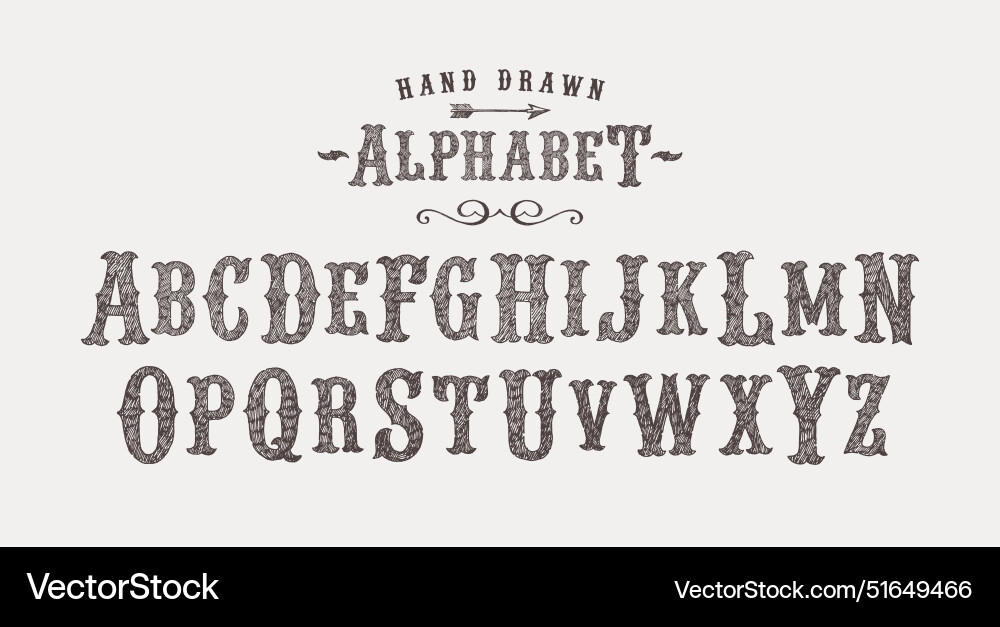 Hand drawn vintage fonts for headlines Royalty Free Vector