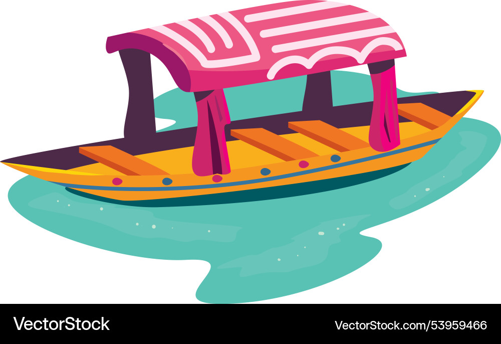 Houseboat traditional in srinagar Royalty Free Vector Image