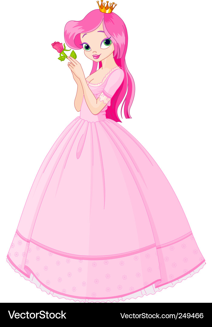 Princess with rose Royalty Free Vector Image - VectorStock