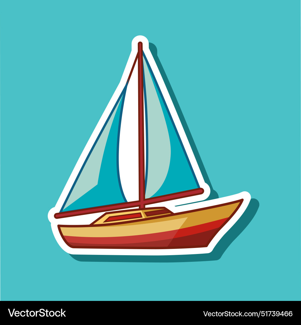 Sailboat sticker Royalty Free Vector Image - VectorStock