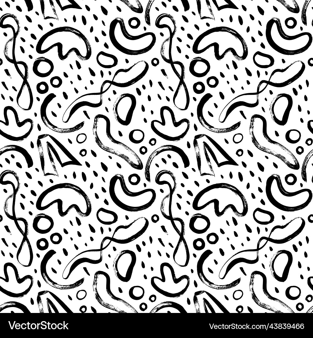 Seamless pattern with organic shapes and dots Vector Image