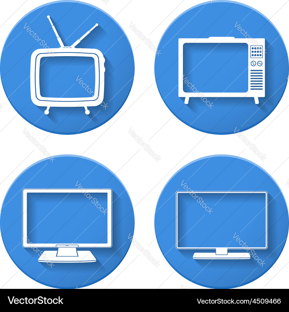 Tv icons Royalty Free Vector Image - VectorStock