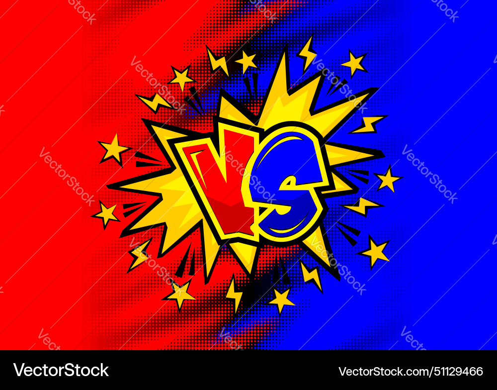 Vs halftone comic background Royalty Free Vector Image