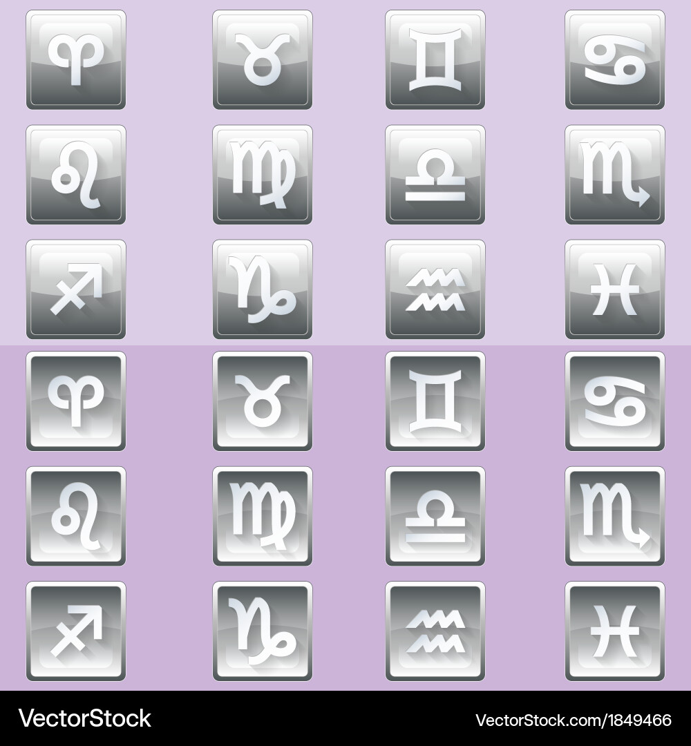 Zodiac buttons Royalty Free Vector Image - VectorStock