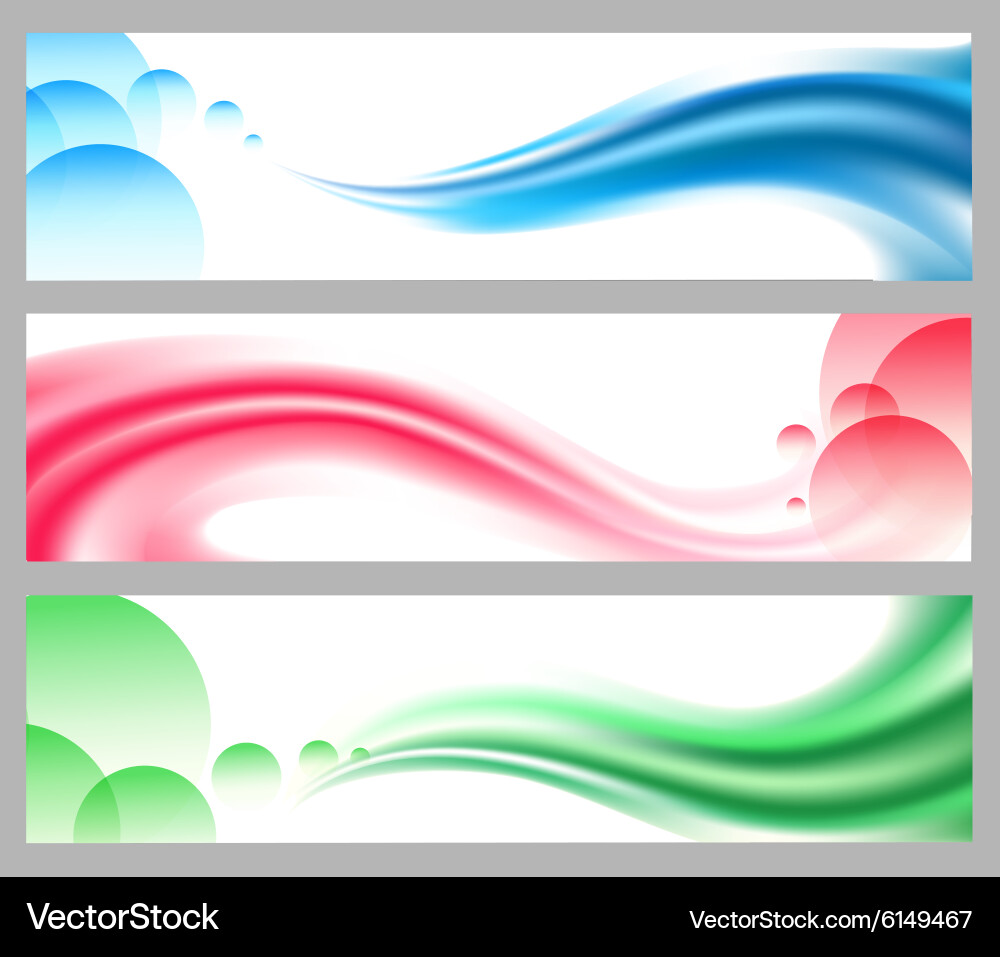 Abstract smooth wavy headers or banners set Vector Image
