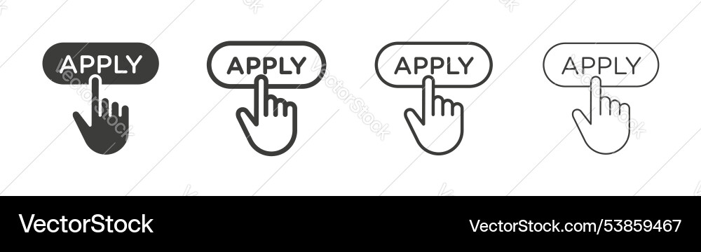 Apply icon set Royalty Free Vector Image - VectorStock