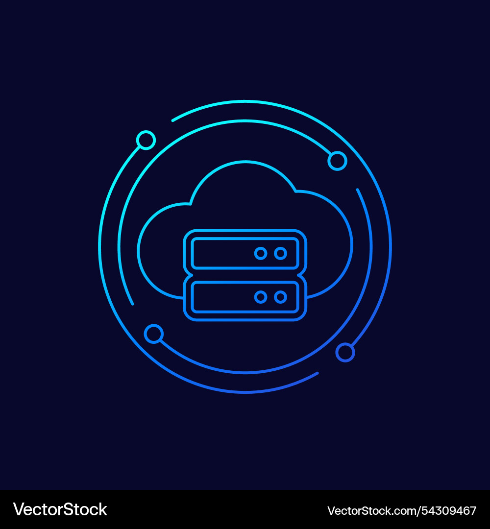Cloud storage icon linear design Royalty Free Vector Image