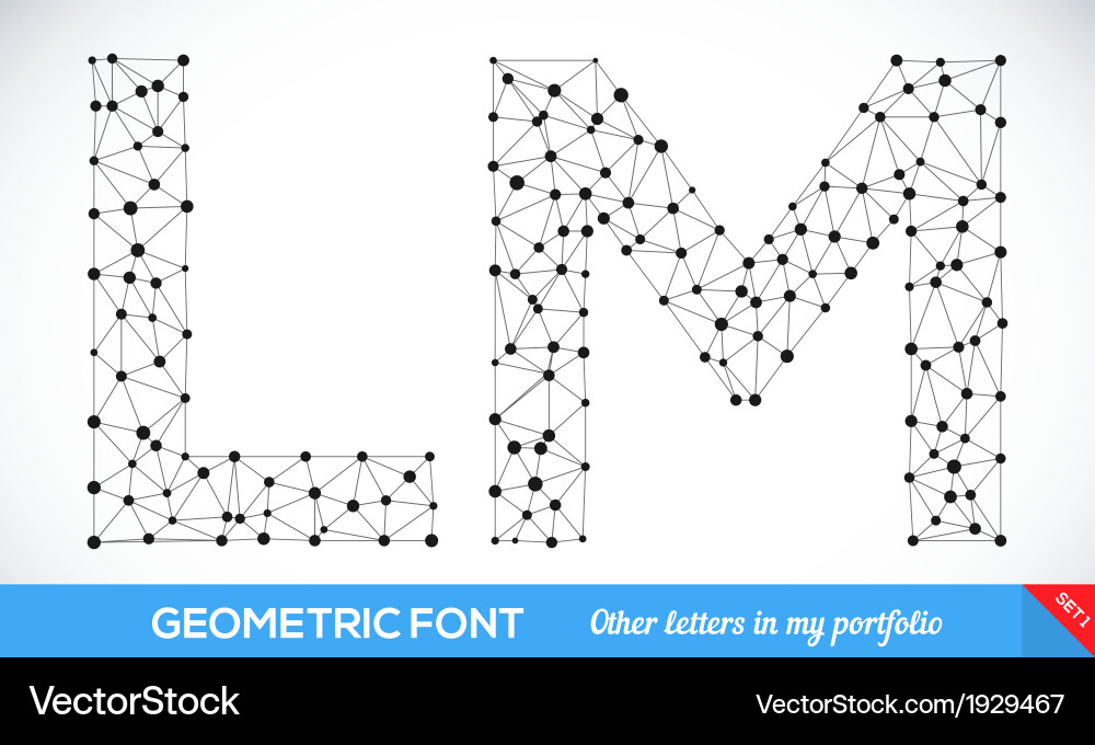 Geometric type font Royalty Free Vector Image - VectorStock