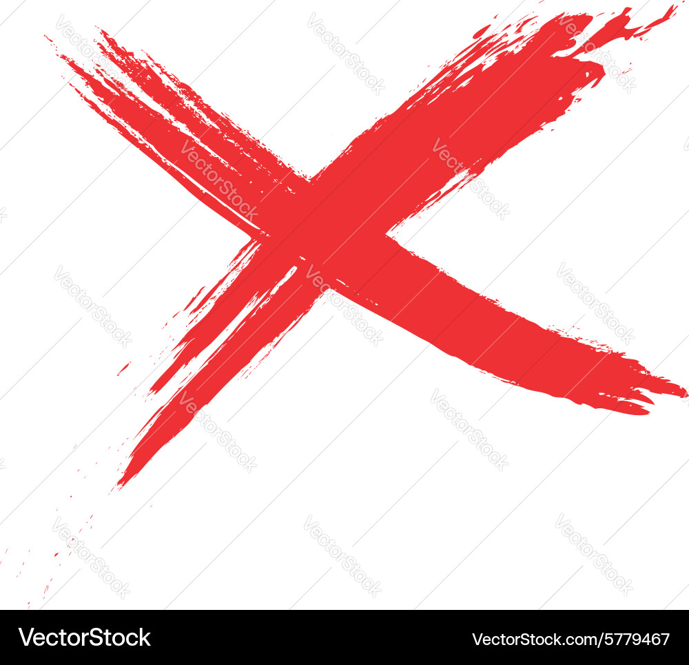 Grunge Red Cross Mark Royalty Free Vector Image