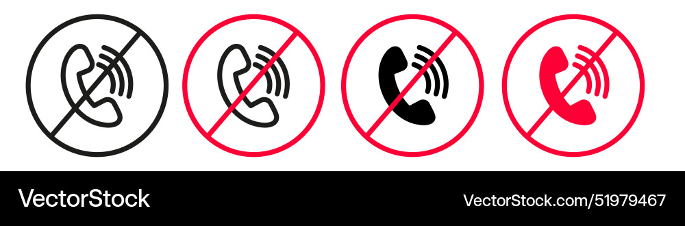 No mobile calls allowed icon for restricted Vector Image
