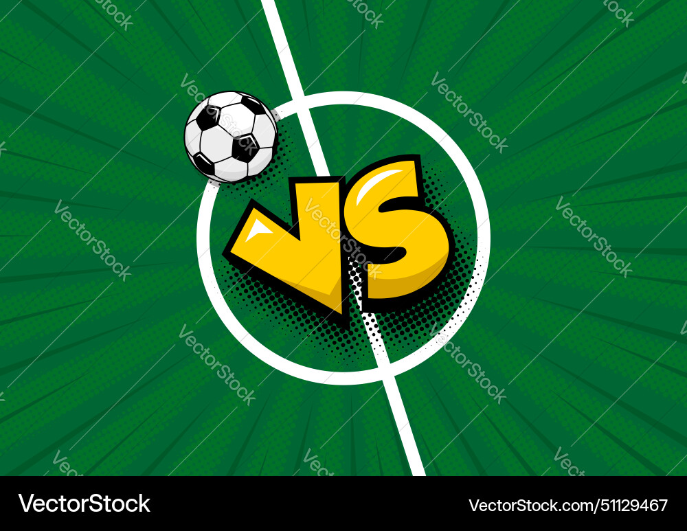 Vs on football field Royalty Free Vector Image